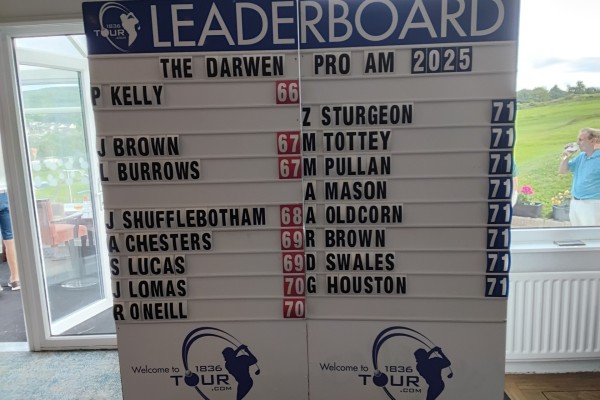 Results for the Darwen Pro Am Golf Event run by 1836 Tour